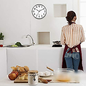 DreamSky 13.5 Inches Extra Large Wall Clock for Living Room Decor - Non-Ticking Big Silent Wall Clocks Battery Operated for Kitchen Bedroom Office Classroom Easy to Read