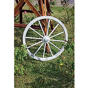Leigh Country TX 93931 White Wash Wagon Wheel, 30 Inch