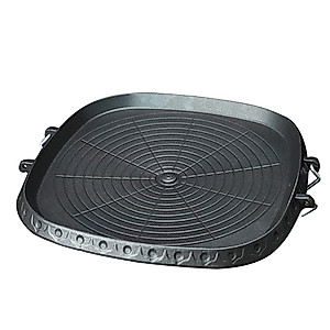AIROKA Korean BBQ Non-Stick Square Grill Pan with Natural Material 6 Layer Coating Easy Grease Draining 11.8 Inch Gas Range Grilling Pan for Both Home & Outdoor