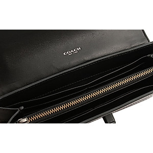 COACH Womens Pebbled Leather Coach Swagger Wallet Black One Size