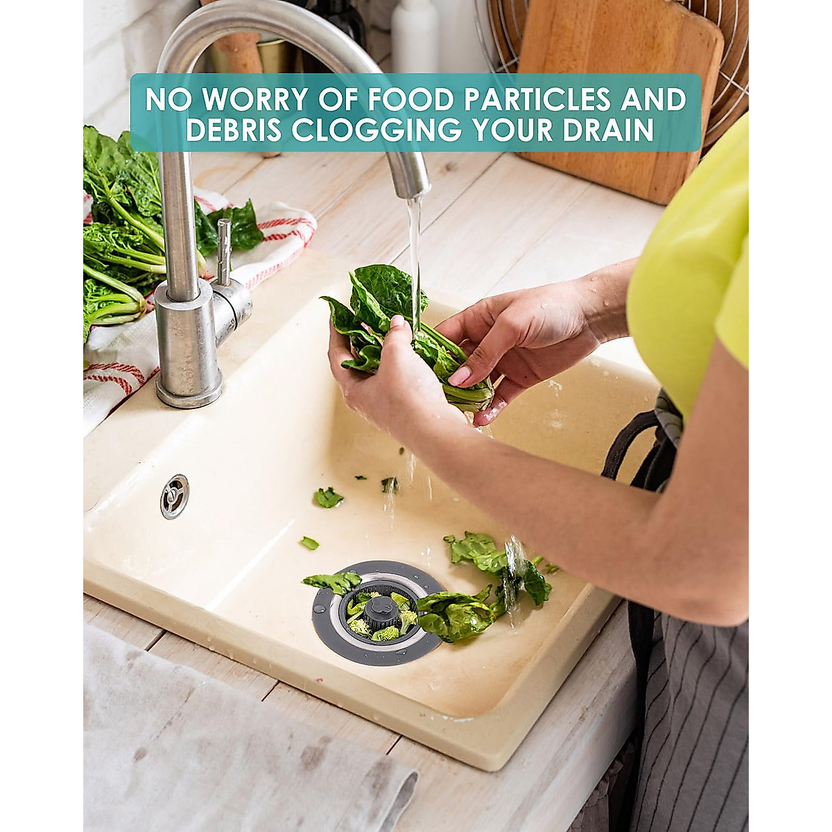 Drifop 3 in 1 Kitchen Sink Stopper and Strainer Combo, Pop Up Stainless Steel Kitchen Drain Strainer, Anti-Clogging Sink Strainer Basket with Handle for Standard 3-1/2 inch Drain, 1Pack