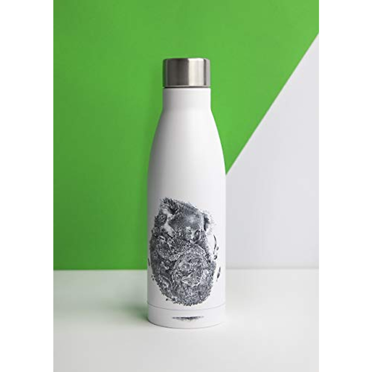 Maxwell & Williams Marini Ferlazzo Insulated Water Bottle with Koala and Friends Design, Double Wall Stainless Steel, White, 500 ml