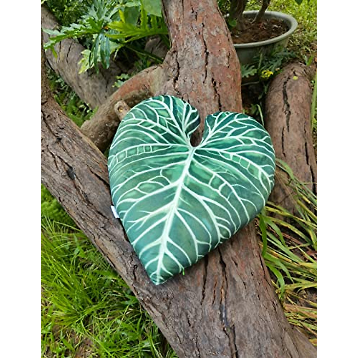 HOFFENDER Leaf Pillows Plant Pillows for Bedroom, Living Room and Patio Green Throw Pillows (Anthurium Regale)