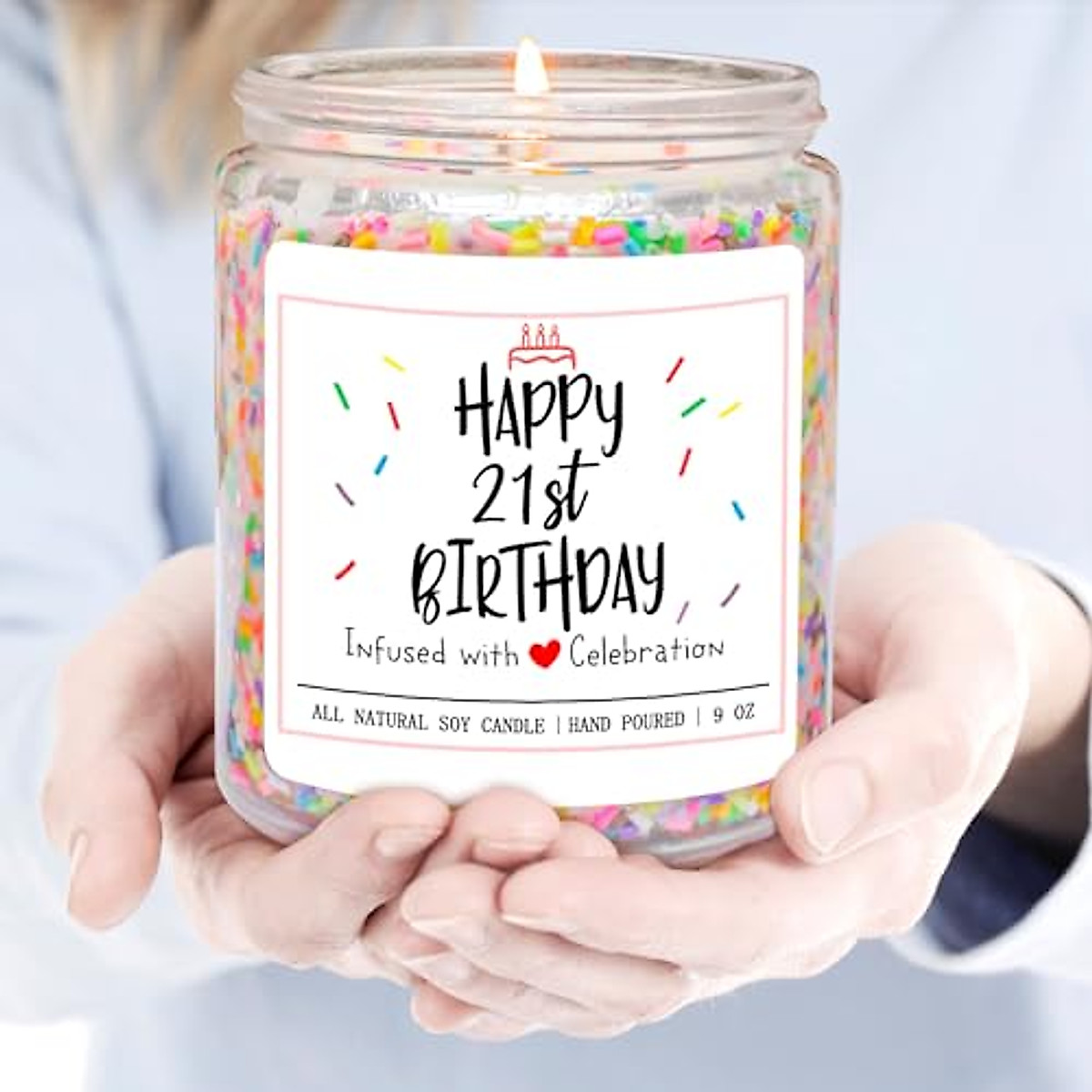 Homsolver 21st Birthday Gifts for Her Women, Best 21st Birthday Gift Ideas, Perfect Birthday Present, Funny Birthday Presents for Women, Friends, Sister, Daughter, Happy Birthday Aromatherapy Candles