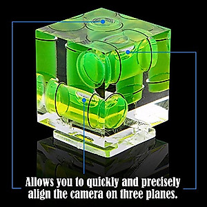 SENHAI Triple 3 Axis Hot Shoe Bubble Spirit Level Compatible Compatible for Canon Nikon Pentax DSLR Camera (2 Pack)