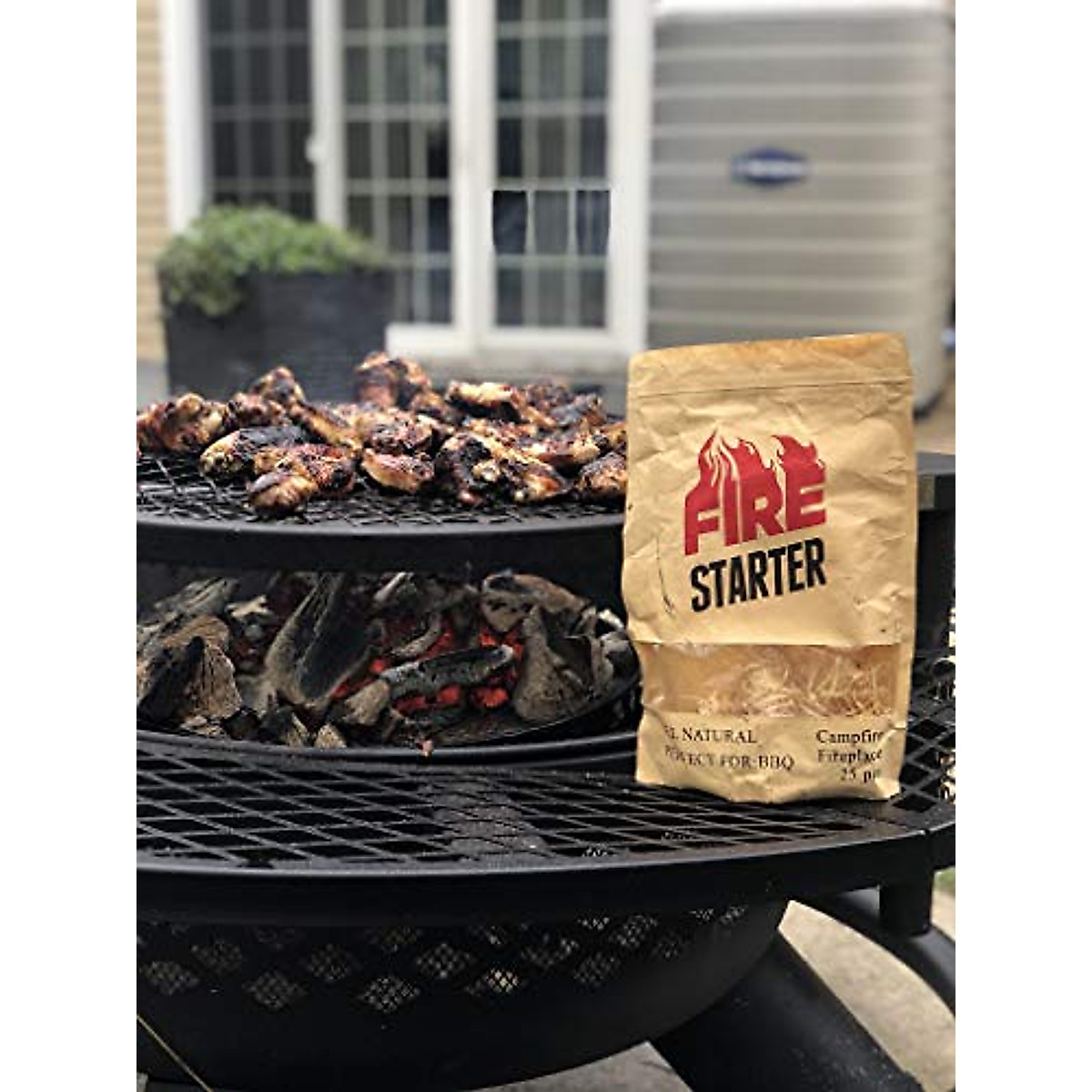 GTS Fire Starter for Charcoal and Firewood, Super Fast Lighting, Perfect for BBQ, Campfire and Fireplace, All Natural, Long 8-10min Burn, Waterproof and Sealed Pack, 25 pcs