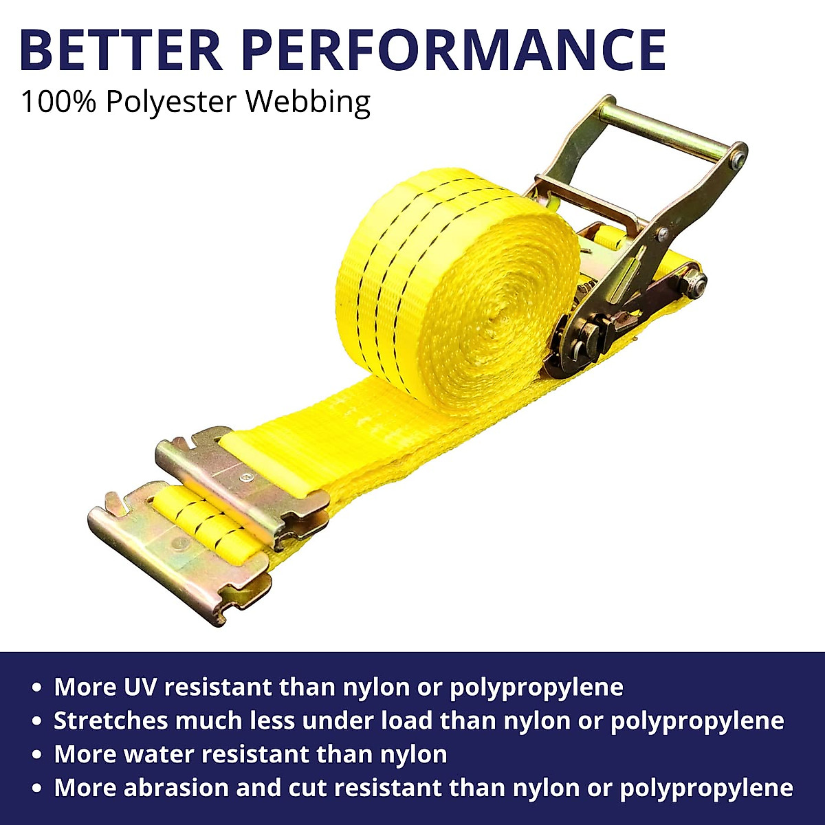 8 Pack E-Track Ratchet Straps 2" x15' 4400LB Tie Down