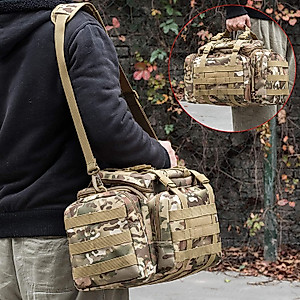 Dr.Fish Fishing Tackle Bag 5 Tackle Boxes with 60 Fishing Lures Included Loaded Stocking Tackle Box Set Fishing Spinner Kit Freshwater Fishing Gear Tackle Equipment Tan Camo Large