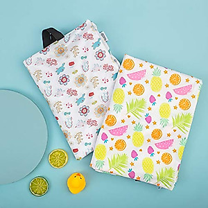 ALVABABY 2 Pack Large Wet Dry Bag Waterproof Hanging Cloth Diaper with Double Zippered Pockets 25x18 inches (Colorful world)