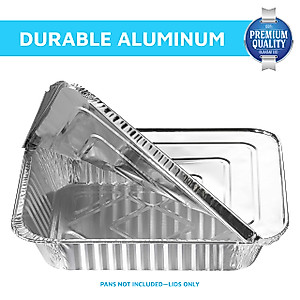 MontoPack Half-Size Aluminium Foil Lids | [50 Pack] | Perfect Fit for 9x13 Roasting Pans | Premium Quality for Baking & Catering | Disposable Food Prep Containers Lids