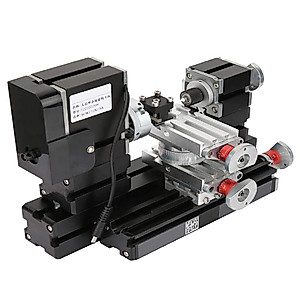 60W Mini Rotating Lathe,12000RPM Metal Rotating Lathe,Mini Lathe Machine Lathe Machine Tools,for Wood Metal Glass Plastic Machining