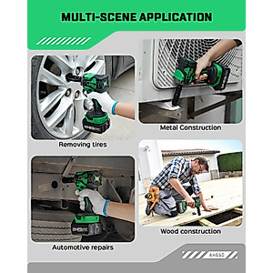 Avhrit Impact Wrench with 2Pcs Batteries, 650Nm/479ft-lbs 1/2, Cordles,s Compact , Brushless, Impact Driver Kit for Car Tires Home