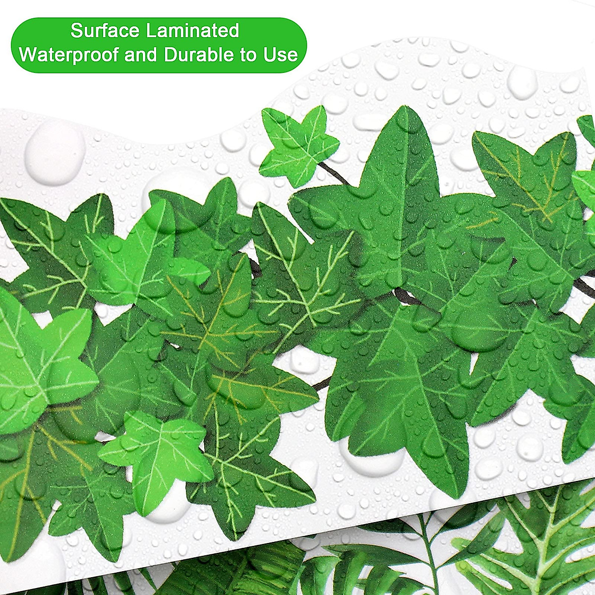 Cinvo Bulletin Board Border Trim Boho Greenery Tropical Leaves Ivy Leaves Double Sided Border Die-Cut for Bulletin Boards Black Board Desks Wall Decals Back to School Classroom Decoration (3" x 50’)