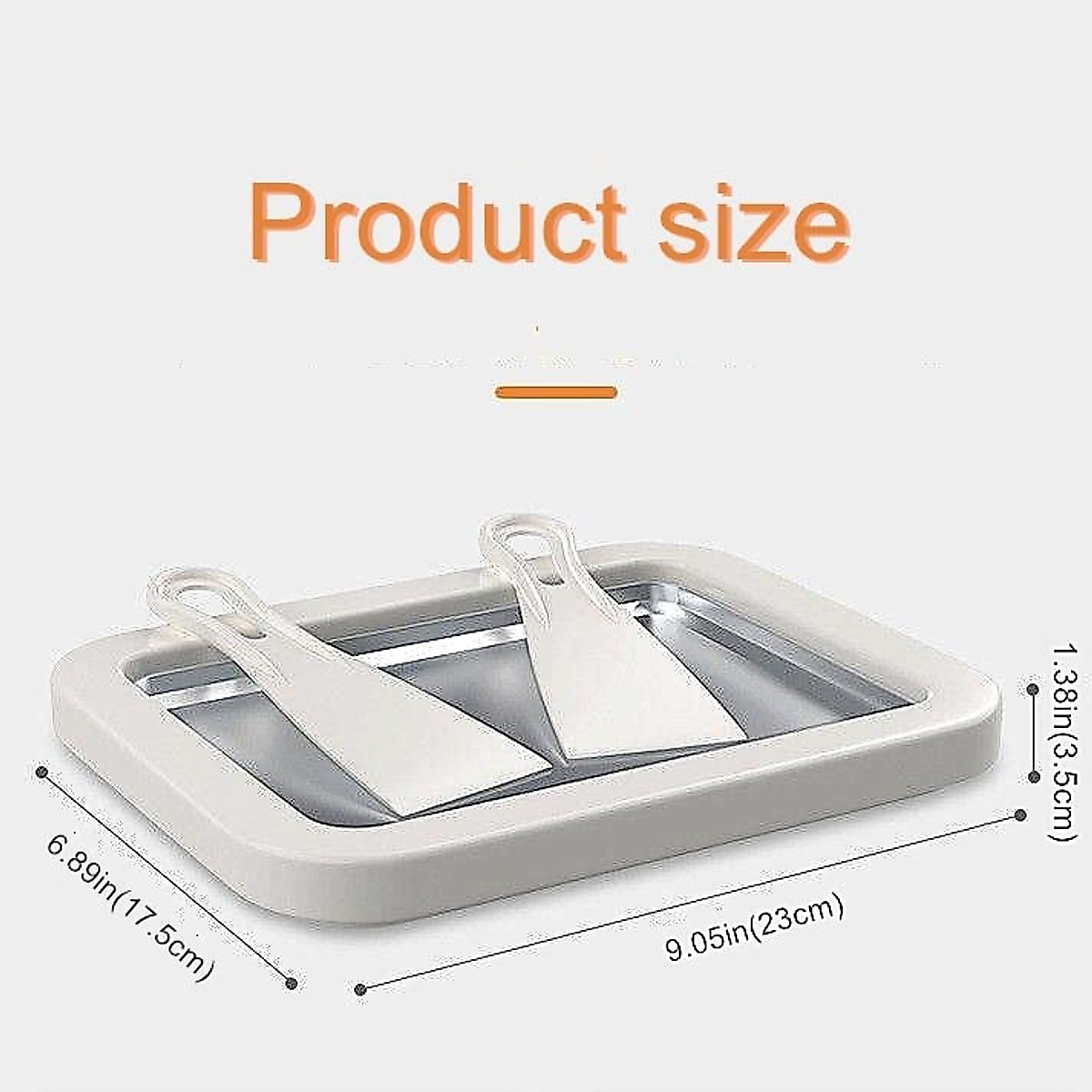 Baotkere Ice Cream Sorbet Frozen Yogurt Maker Machine, Sweet Spot Roller Pan, Instant Cold Plate with 2 Scrapers，Ideal for Soft Ice Cream Gelato Fruit Milkshake Smoothie Making