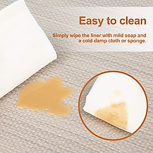 SinhRinh Shelf Liner, Non-Adhesive Drawer Liner, Double Sided Non-Slip Cabinet Liner 17.5IN x 10FT Cuttable and Washable for Kitchen, Shoe Rack and Refrigerator - Clear