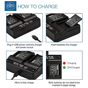 BM 2 EN-EL19 Batteries & Dual Battery Charger for Nikon Coolpix A300, W100, W150, S3100, S3200, S3300, S3500, S3600, S3700, S4100, S4200, S4300, S5200, S5300, S6400, S6500, S6800, S6900, S7000 Cameras