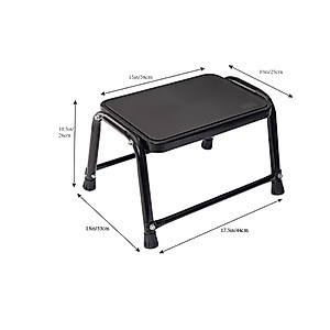 Leekpai Improved Heavy Duty Step Stool for Adults & Seniors - Rugged Metal Design, 2 Support Rods Holds 350 lbs, 15x10 No Slip Platform, 10.5" High, Anti-Skid Legs, Easy Photo Assembly Instructions…