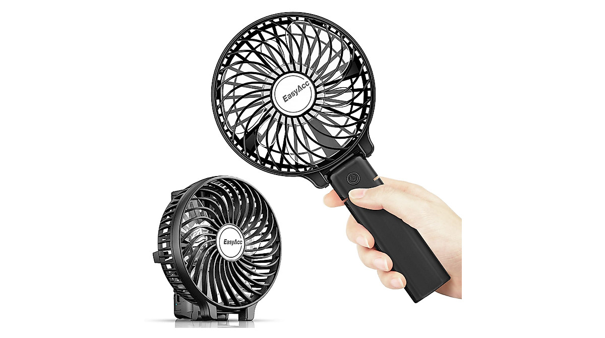 EasyAcc Mini Handheld Fan - Portable, 3 Speed & Rechargeable