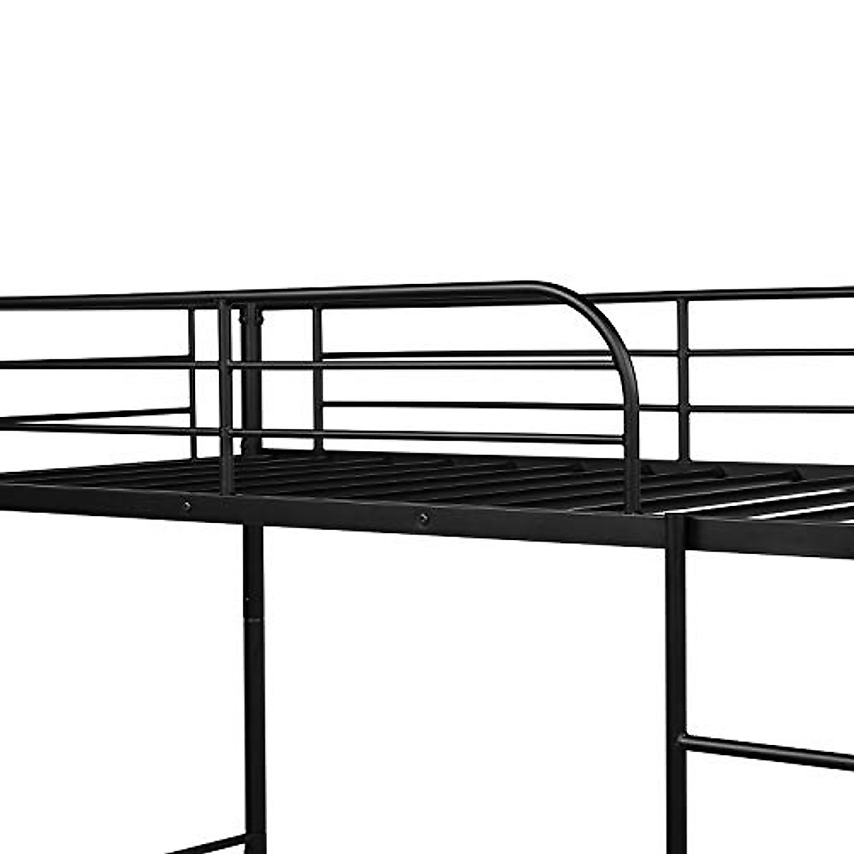 Harper & Bright Designs Twin Over Twin Metal Bunk Bed with Removable Ladder, Heavy Duty Bed Frame with Safety Guard Rails for Kids Teens Adults, Black