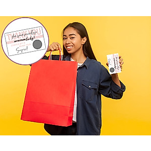 Thank You For Your Purchase Scratch Off Cards - Blank Gift Certificate Cards - Small Business Thank You for Order Cards - Make Your Own DIY Pink Scratch Off Cards - 50 Cards And 50 Stickers(C01)