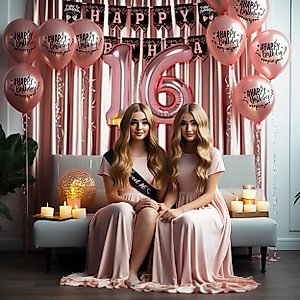 Happy 16th Birthday Decorations For Girls - Sweet 16 Party Decorations Pink, Sweet 16 Birthday Decorations For Girls, Sweet 16 Balloons, 16th Birthday Girl, 16th Birthday Balloons Sweet 16 Decorations
