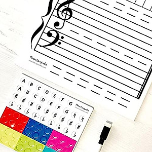 Hztyyier Magnetic Dry Erase Board Note Reading Borad Small Dry Erase Whiteboard for Music Teacher Teaching Piano Teacher
