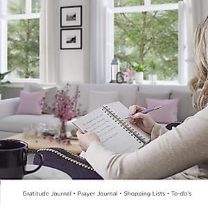 Christian Art Gifts Journal w/Scripture With God All Things Are Possible Mathew 19:26 Bible Verse Floral 192 Ruled Pages, Large Hardcover Notebook, Wire Bound