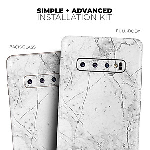DesignSkinz Cracked Marble Surface Protective Vinyl Decal Wrap Skin Cover Compatible with The Samsung Galaxy S20 (Screen Trim & Back Glass Skin)
