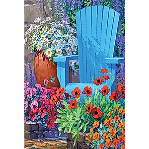 Toland Home Garden 119993 Adirondack Arrangement Spring Garden Flag, 12x18 Inch, Double Sided for Outdoor Summer House Yard Decoration