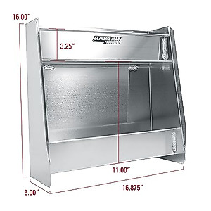 Extreme Max 5001.6205 Wall-Mount Aluminum 2-Shelf Open Storage Cabinet for Race Trailer, Garage, Shop, Enclosed Trailer, Toy Hauler - Silver