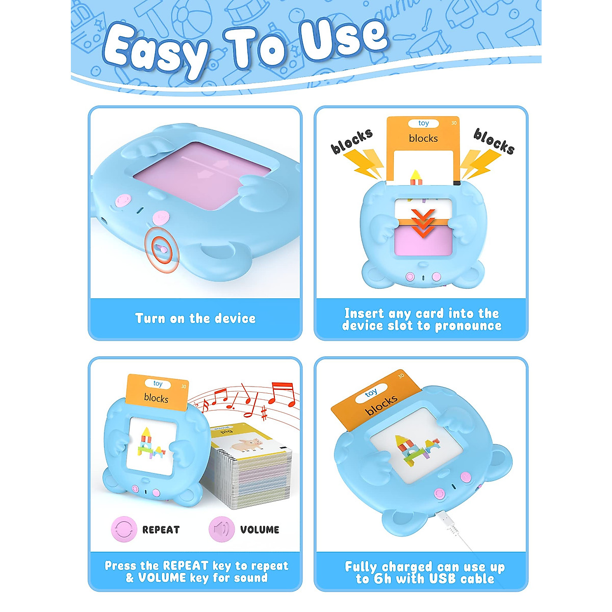 510 Sight Words Talking Flash Cards for Toddlers 2-4 Years, Pocket Speech for 2 Year Olds, Kids English Learning Flashcards Educational Toys, Speech Therapy Toys for Toddlers 1-3