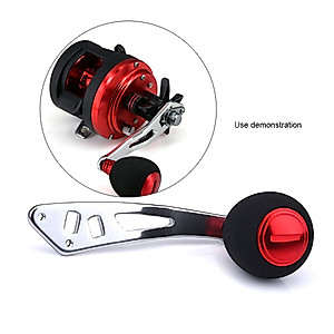 Fishing Reel Handle,Fishing Reel Power Handle Knob Reel Replacement Parts,Aluminum Alloy Fishing Reel Rocker Knobs for Baitcasting Spinning Tackle Tools(Red)