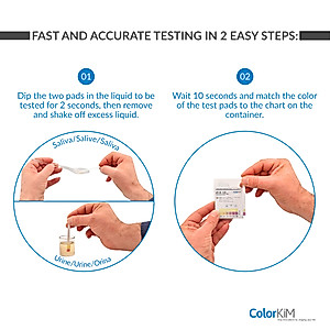 pH Paper for Testing pH Balance in the Body, 4.5-10 Scale (100 Strips)