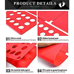 T shirt Clothes Folder Shirt Folding Board Laundry Organizer Easy and Fast for Kid and Adult(BLack&Red)
