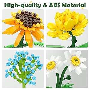 Flower Bouquet Building Kit 697PCS Toy Building Block Sets Artificial Flowers Botanical Collection New 2022 for Adults Kids Girls,Christmas Thanksgiving Day Gifts