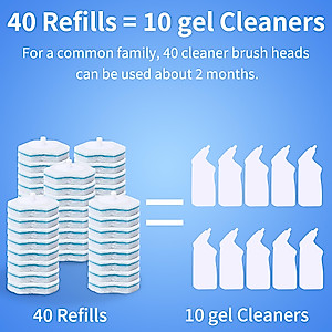 DALIPER Disposable Toilet Brush with 40PCS Refills, Wall Mounted Compact Bathroom Bowl Wand Cleaning System Long Handle with Storage Caddy