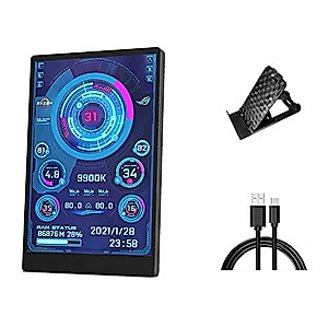 MAKIVI 1 Set 3.5 Inch Computer Small Secondary Screen IPS Full USB-C Chassis Secondary Screen Computer Temperature Monitoring Screen AIDA64