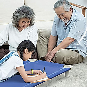Acrimet Premium Stackable Nap Cot (Stainless Steel Tubes) (Blue Cot - Grey Feet) (1 Unit)