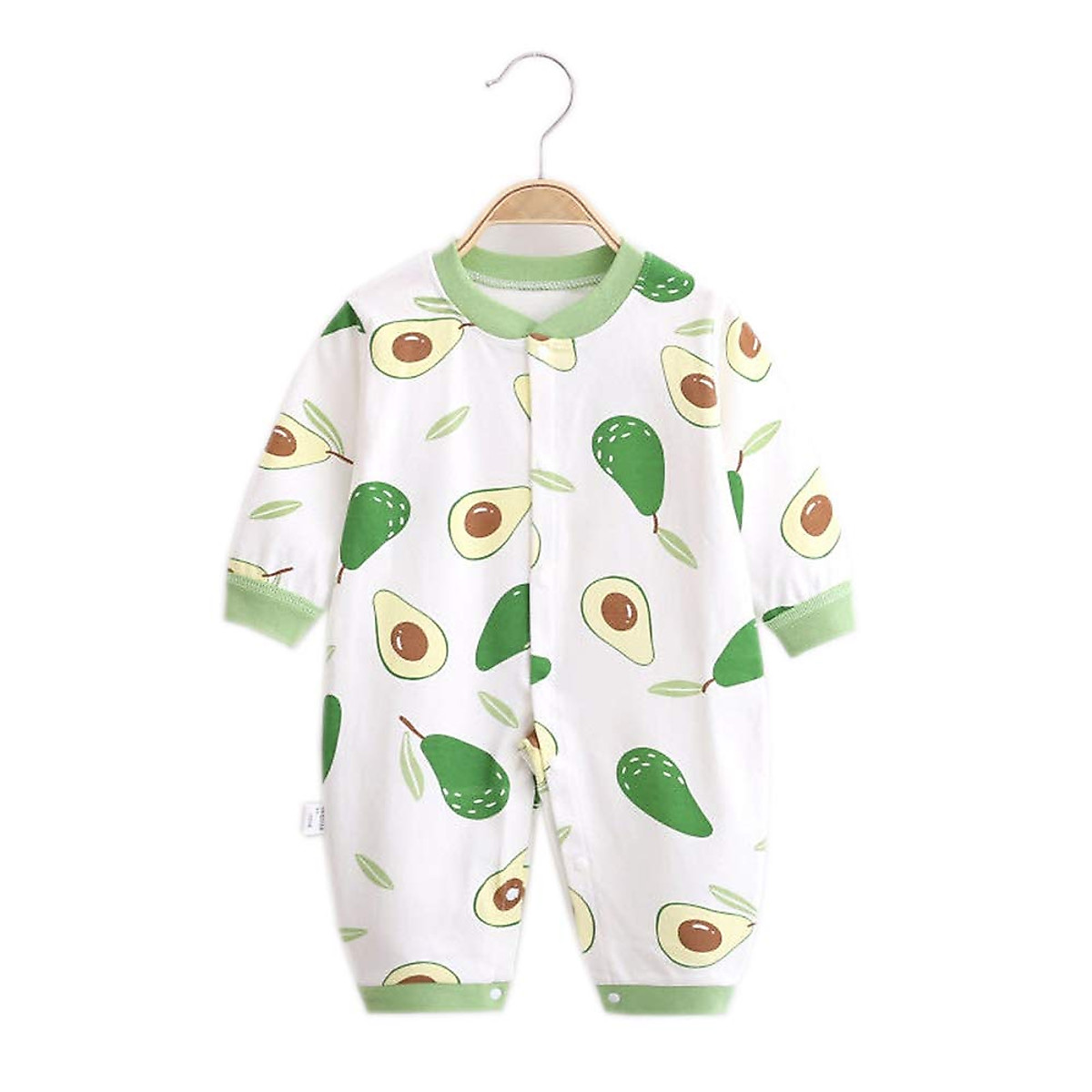 Vinesen Newborn Infant Baby Boy Girl One-Piece Outfits Summer Clothes Cotton Long Unisex Romper Jumpsuit 3-6 Months Avocado