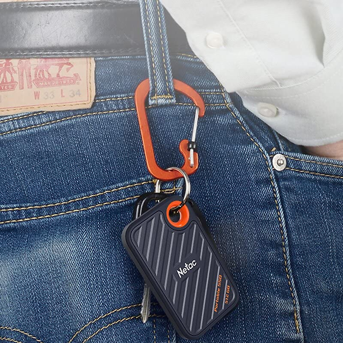 Netac 1TB Extreme Portable NVMe SSD Up to 2000MB/s Read 1700MB/s Write Speed USB 3.2 Gen.2 Business Travel Drive Essential External Solid State Drives Supports Win to Go, ZX20