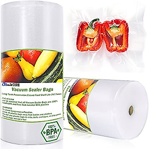 Vacuum Sealer Bags Roll 2 Pcs 11" x 150' Rolls (Total 300 feet) Vac Seal Bags for Food Saver Storage, Meal Saver Freezer Vacuum Sealer Bags, Sous Vide Bags Vacuum Sealer, Non-BPA Vacuum Sealer Bags