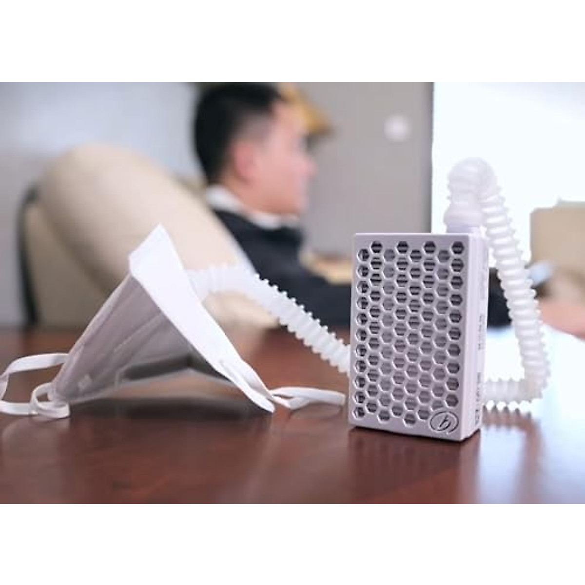 BROAD Breathe Easier AirPro Mask Rechargeable Reusable Air Purifying Respirator with a HEPA Filter