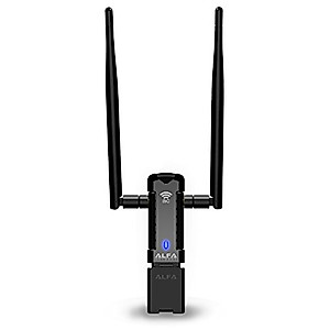 Alfa Long-Range Dual-Band AC1200 Wireless USB 3.0 Wi-Fi Adapter w/2x 5dBi External Antennas - 2.4GHz 300Mbps / 5Ghz 867Mbps - 802.11ac & A, B, G, N