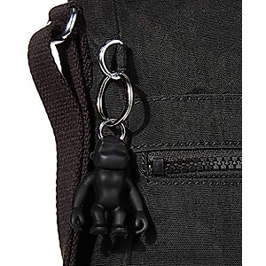 Kipling Women's New Angie Handbag, Lightweight Crossbody, Nylon Travel Bag, Black Noir