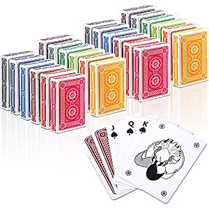 Zubebe 24 Pack Playing Cards Bulk in Vibrant Colors Deck of Cards Poker Size Standard Index, Playing Cards for Kids, Standard Playing Card Decks for Card Activities Party Supplies Games