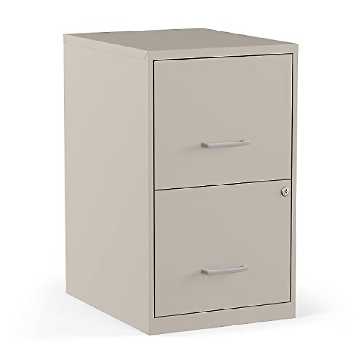 MyOfficeInnovations 2806662 2-Drawer Vertical Locking File Cabinet Letter-Size Putty/Beige 18D