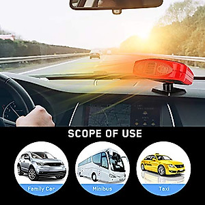 Portable Car Heater, Brynnl 12V/150W Auto Car Heater That Plugs Into Cigarette Lighter, Fast Heating 2 in 1 Electric Car Defroster Defogger/Cooling Fan 360-degree Rotation with Lighting Function