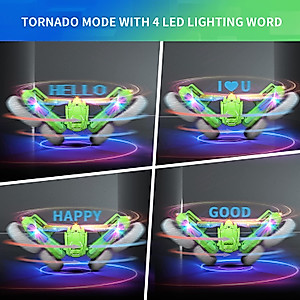 DEERC RC Stunt Car W/Flashing Lights,360 Degrees Tumbling & Rotating W/Novelty Luminous Words,4WD Drift High Speed RC Car,2 Sided Remote Control Car for Boys, 2.4G Crawler Toy Gifts for Kids