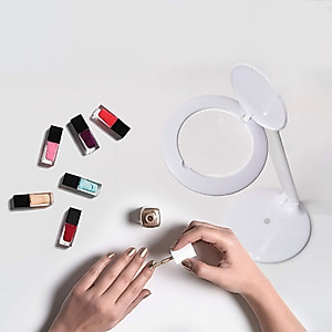 Daylight Company Halo Go Magnifier Lamp, Rechargeable USB, Portable, Lightweight, Desk Lamp Reading, Hobbies, Sewing, Crafts, Nail Salon, Handcrafts and More, Colour Temperature: 6,000 K, White