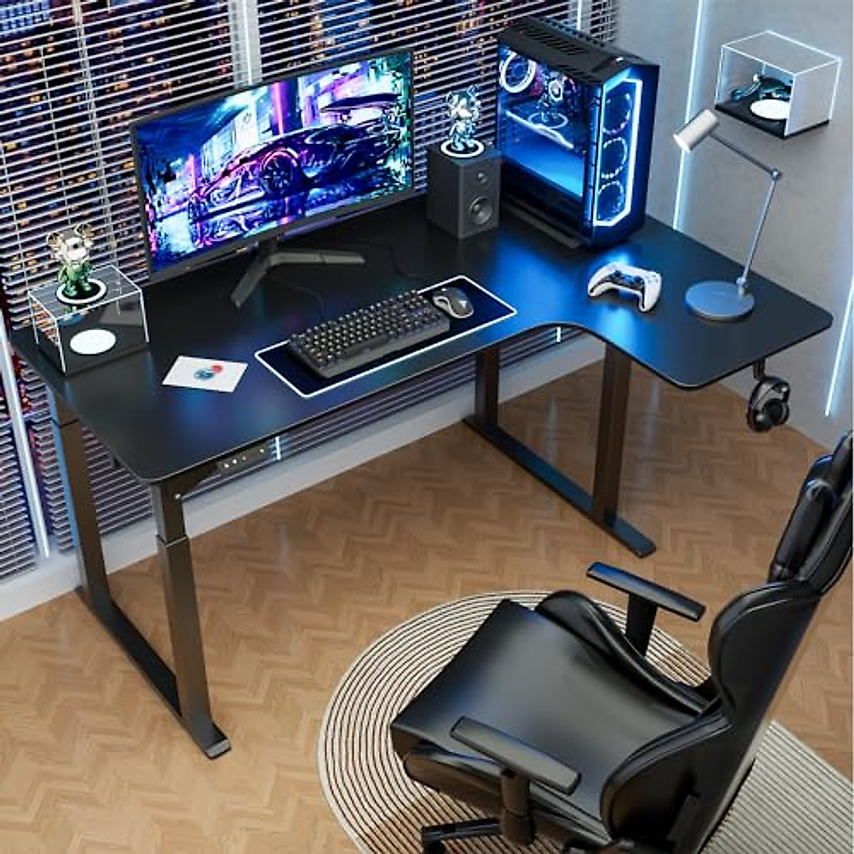 Dripex Adjustable Electric Standing Desk, 63 inch, Brown Walnut